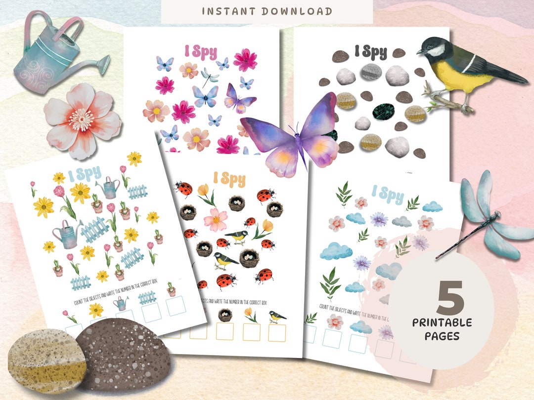I Spy SPRING Look and Find Counting Game, Numbers 1-10, Printable ...