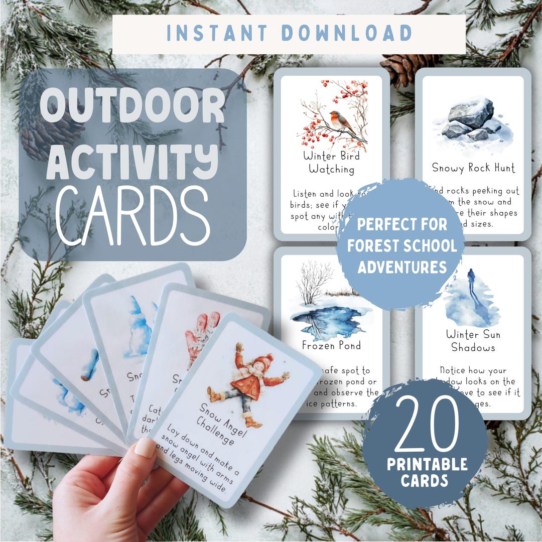 Winter Outdoor Activity Cards for Kids | Forest School Ideas | Nature ...