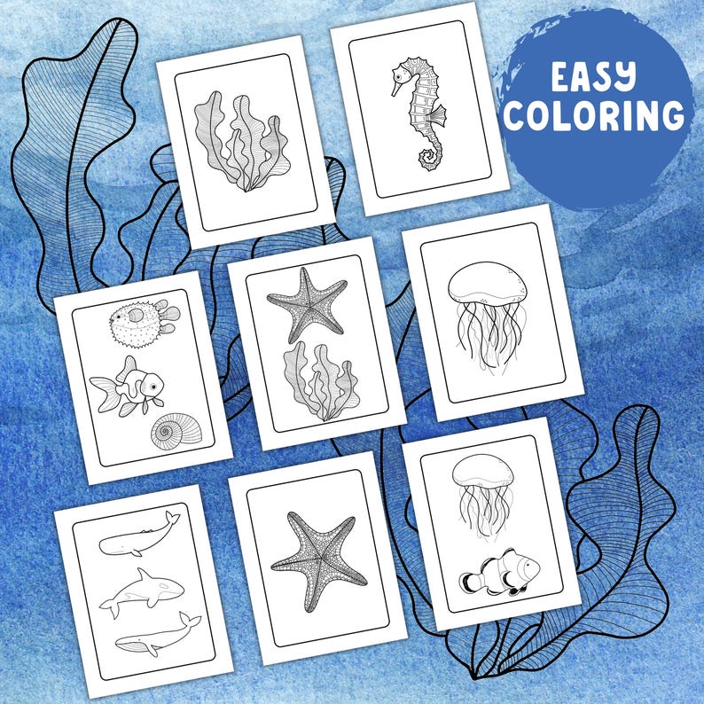 30 Printable Sea Life Coloring Pages for Kids, Easy Coloring – Easy and ...