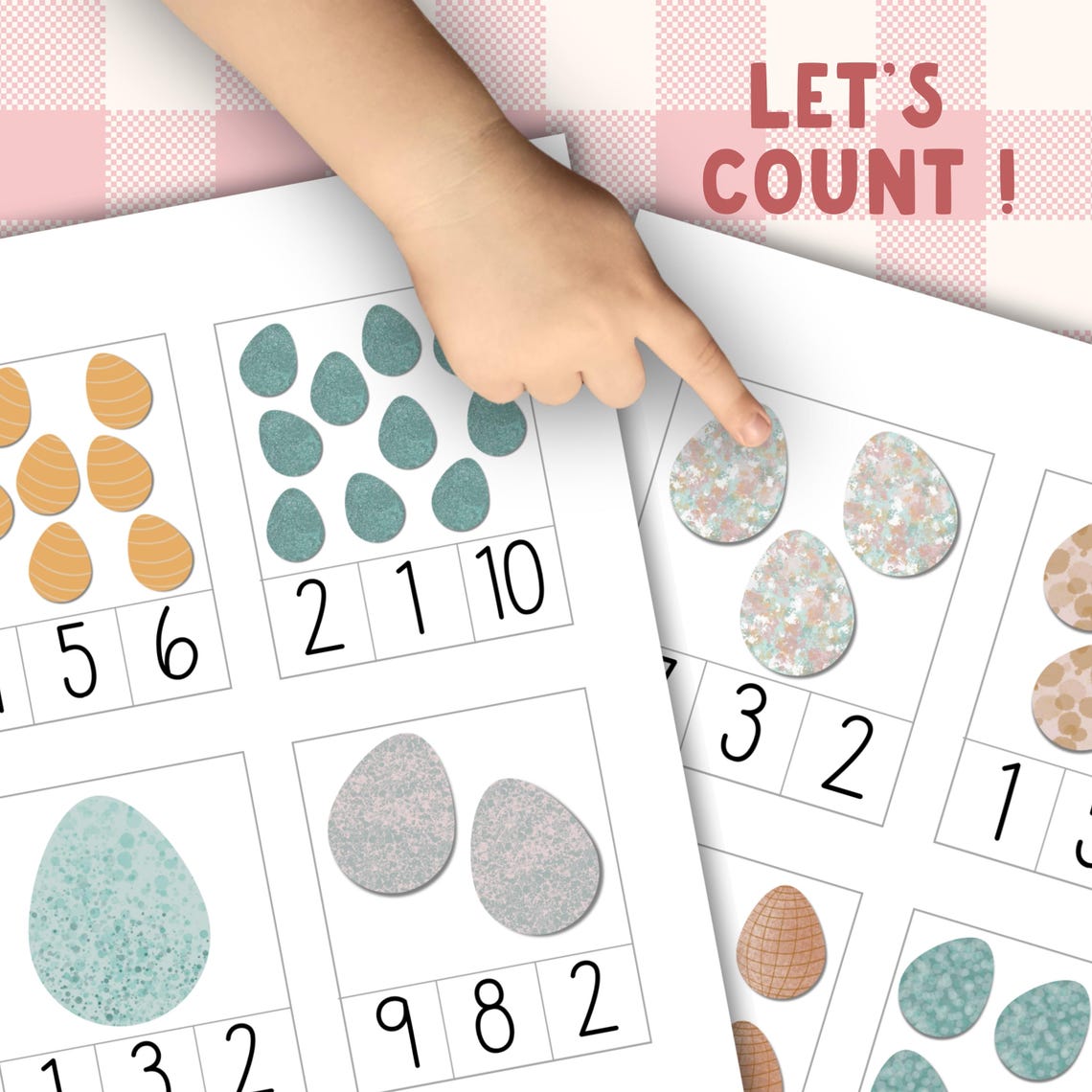 Easter Egg Count and Clip Cards: Montessori Math Game 1-10 (PDF) - Etsy