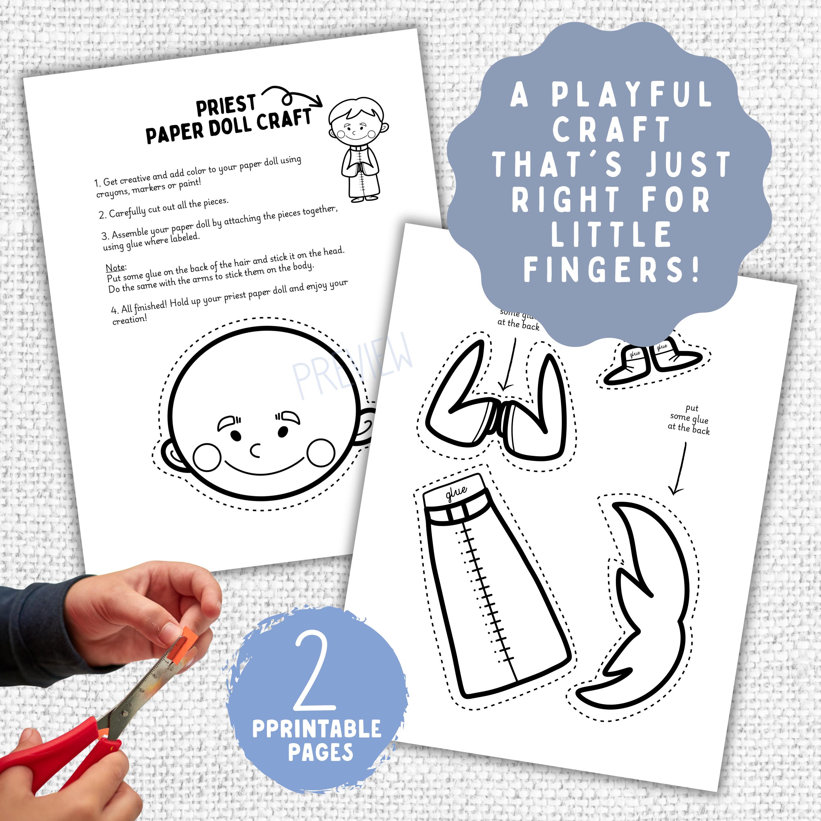Priest Paper Doll: Christian Kids Craft | Sunday School Activity ...
