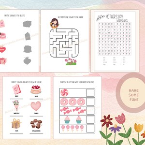 30 Pages Mother's Day Activity Workbook, Printable Bundle Mothers Day ...