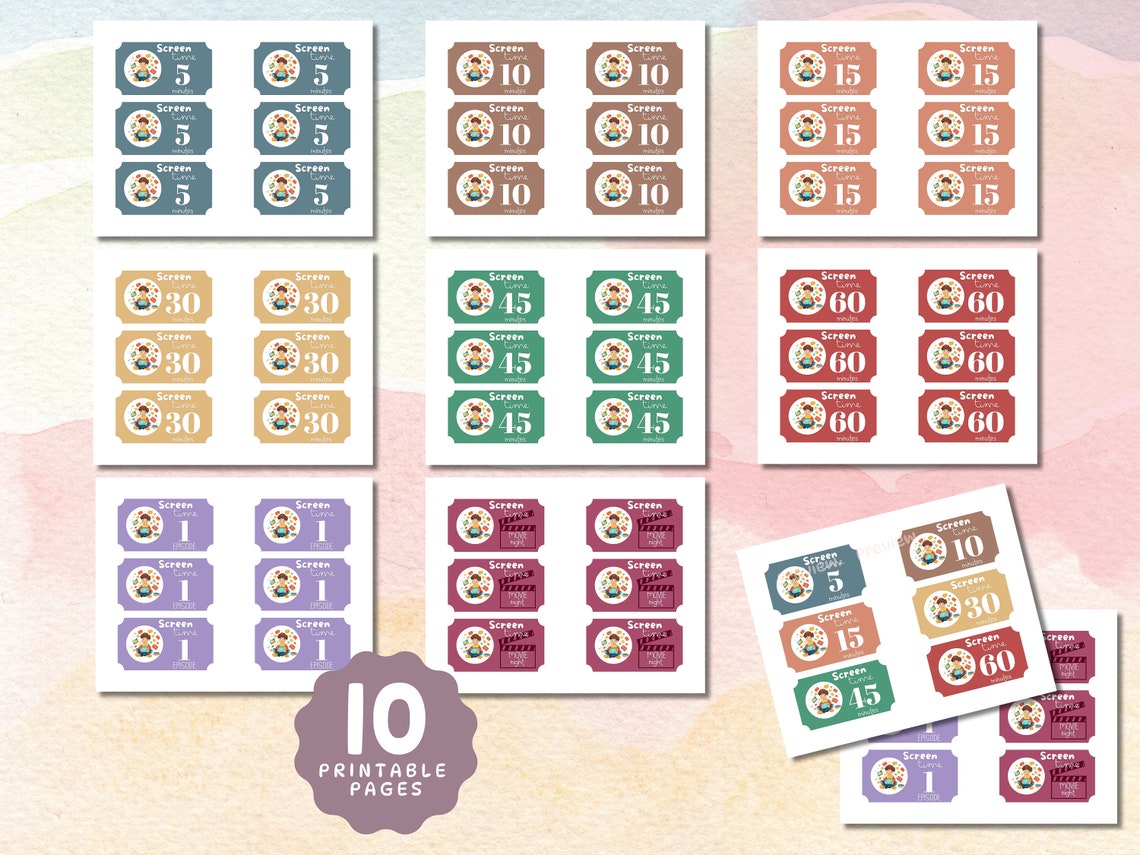 Screen Time Tickets, Printable Reward Coupons for Kids, Kids Screen ...