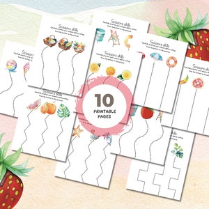 Summer Cutting Practice, Scissor Skills, Fine Motor Skills, Toddler ...