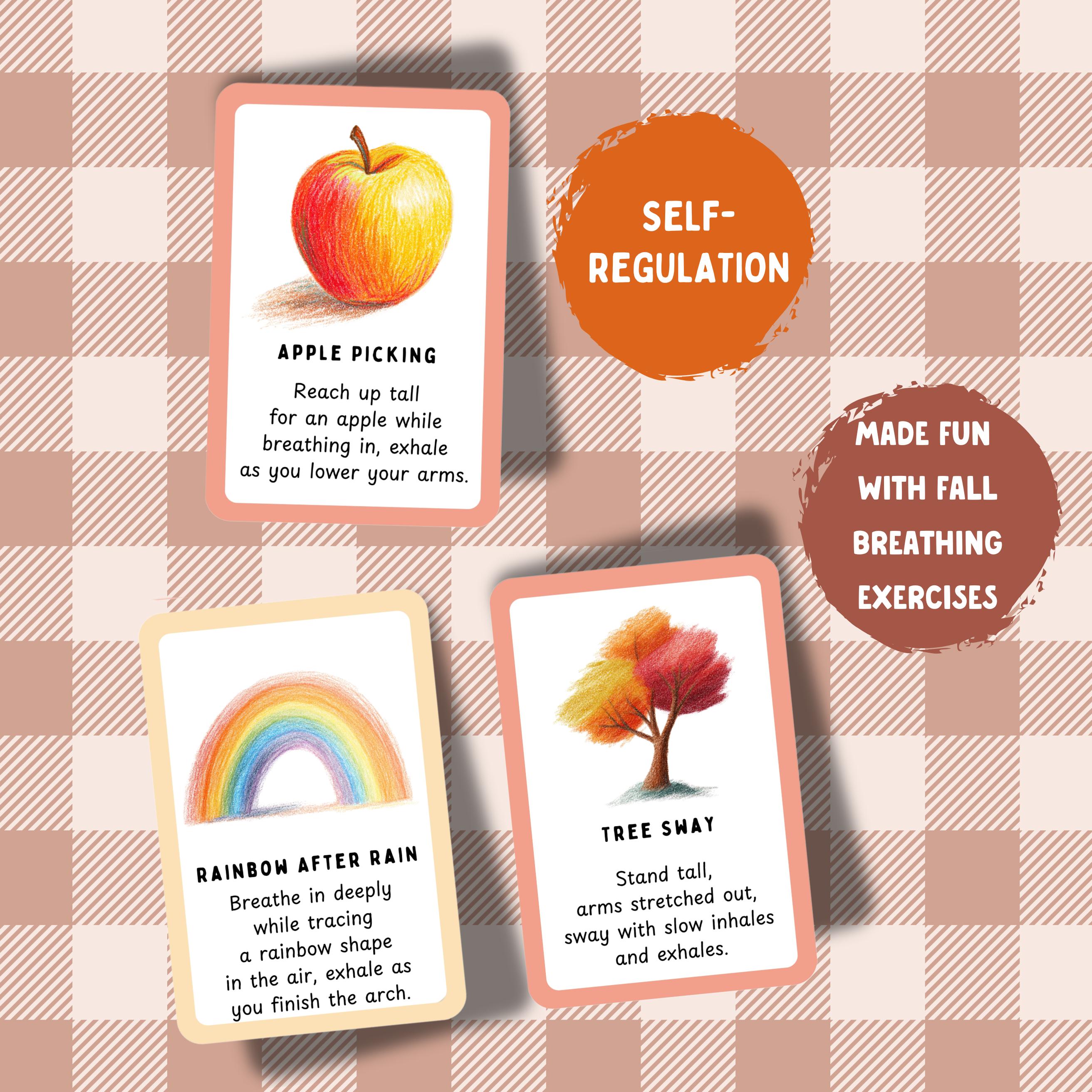 Fall Mindful Breathing Cards for Kids: Calming Self Regulation Practice ...