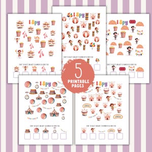 I SPY Numbers 1-10 Circus Theme | Printable Counting Worksheets ...