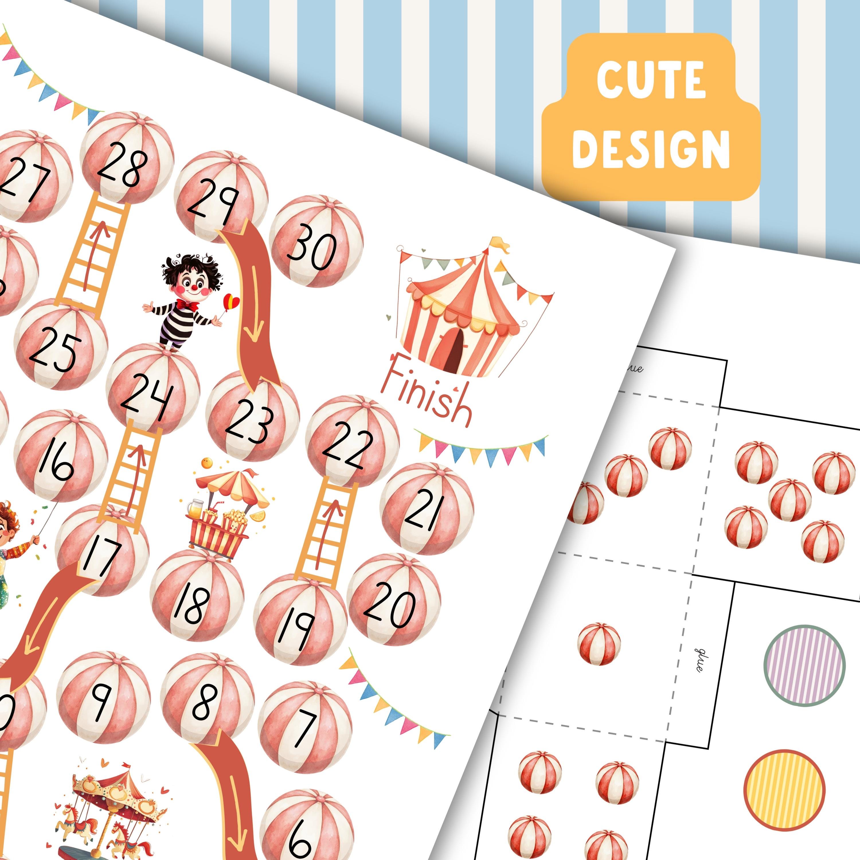 Circus Board Game: Ribbons and Ladders Family Play (PDF) - Etsy