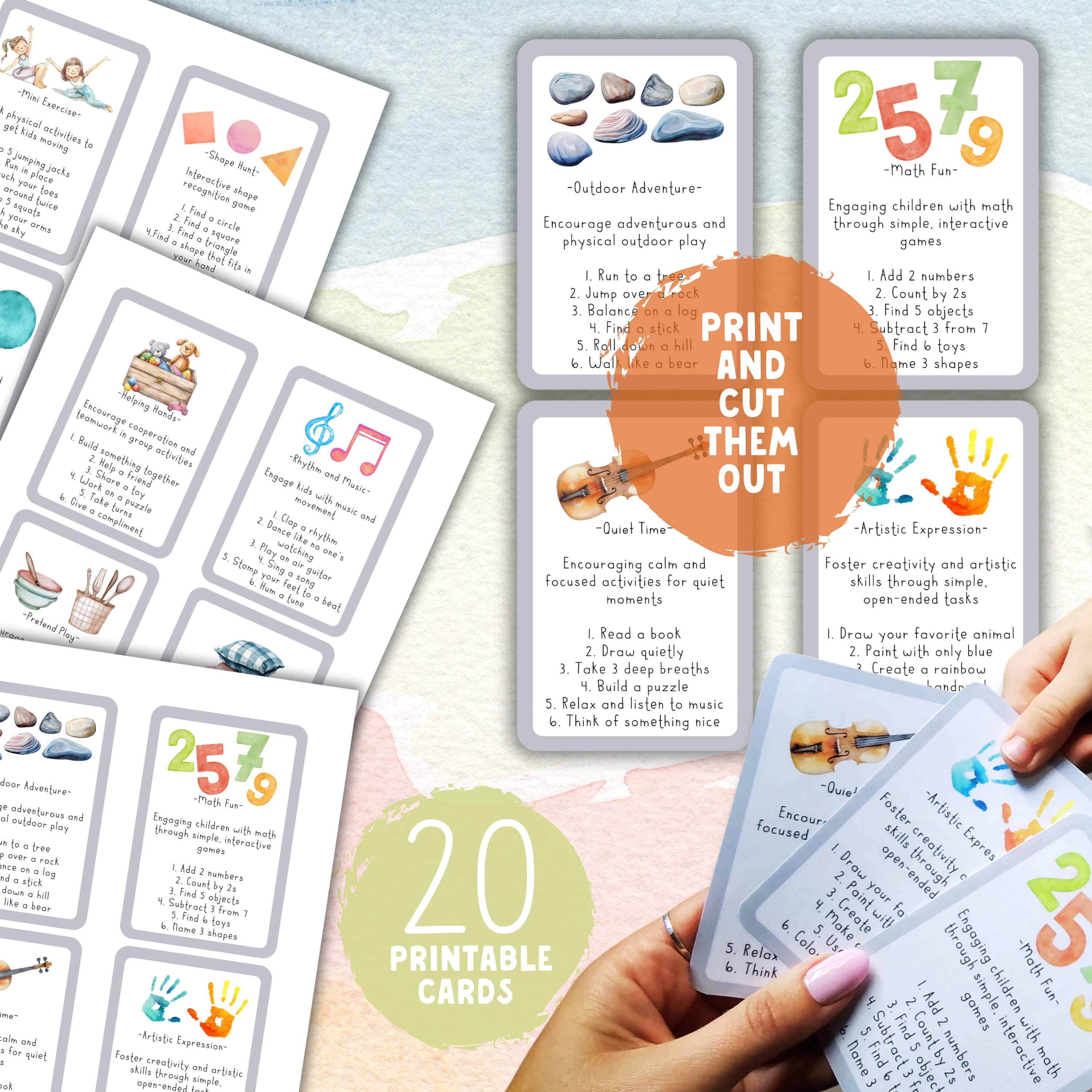 Roll & Play Activity Cards: Fun Kids Action Game (PDF) - Etsy
