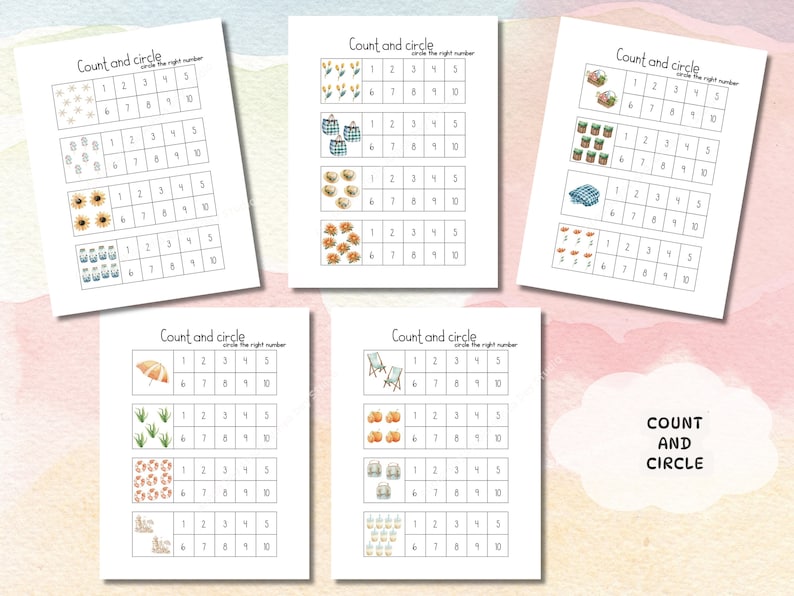 Summer Maths Worksheets: Numbers 1-10, Tracing & Counting (PDF) - Etsy
