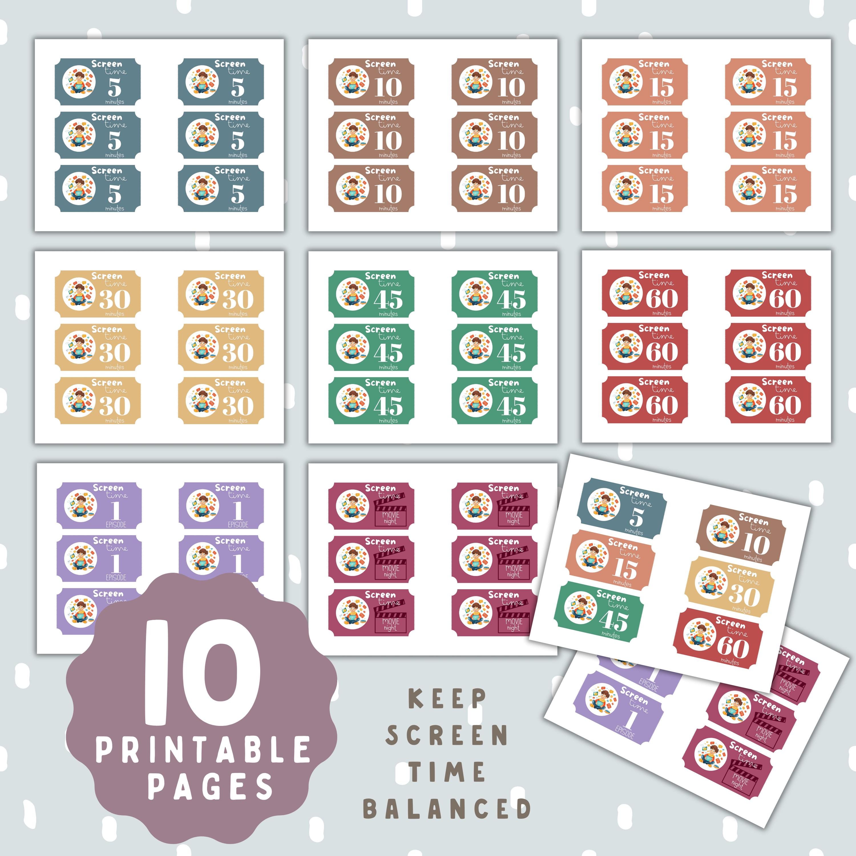 Screen Time Tickets: Printable Reward Coupons for Kids (PDF) - Etsy