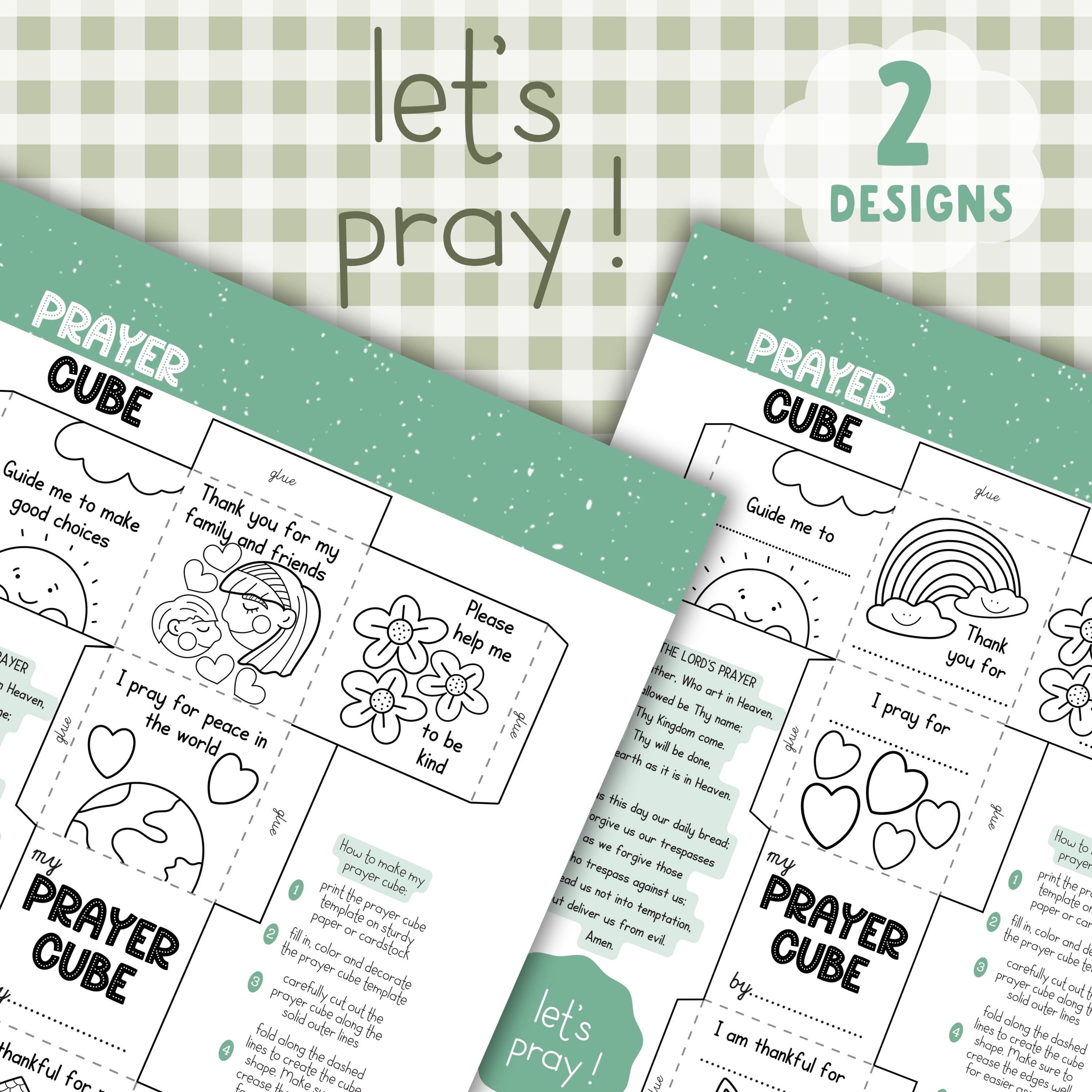 Prayer Cube Coloring Page: Christian Sunday School Craft (PDF) - Etsy