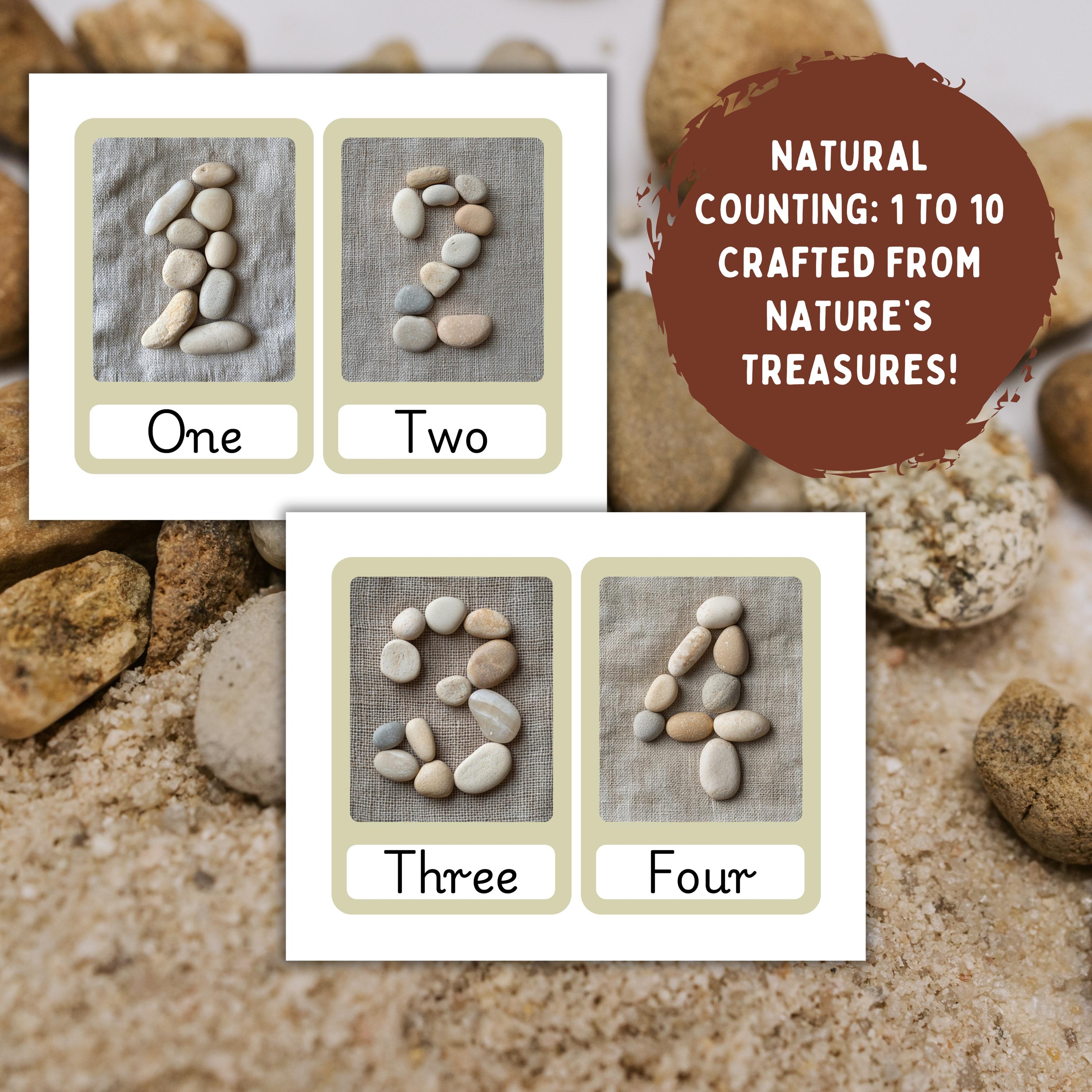 Pebble Number Cards 1-10: Montessori Math Printable (PDF Download) - Etsy