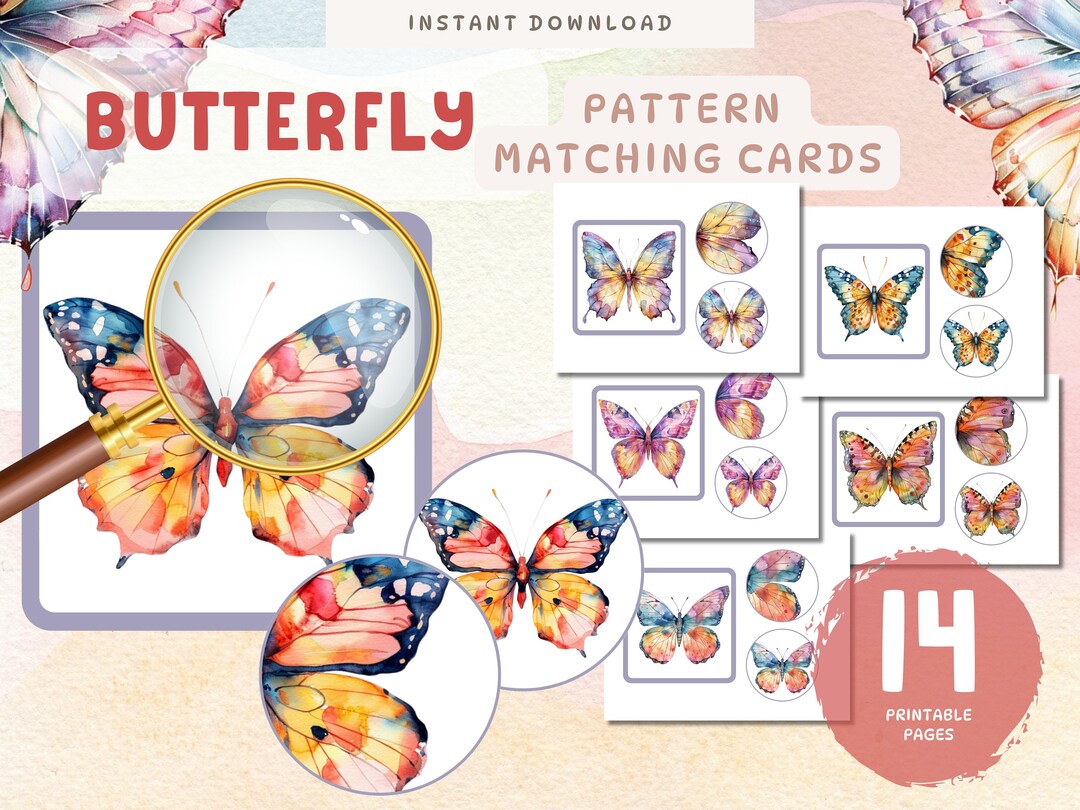 Butterfly Pattern Matching Puzzle Game, Matching Activity Summer Games ...