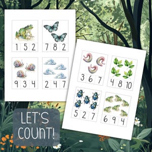 Spring Nature Walk Count & Clip Cards 1-10 Montessori Printable Numbers ...