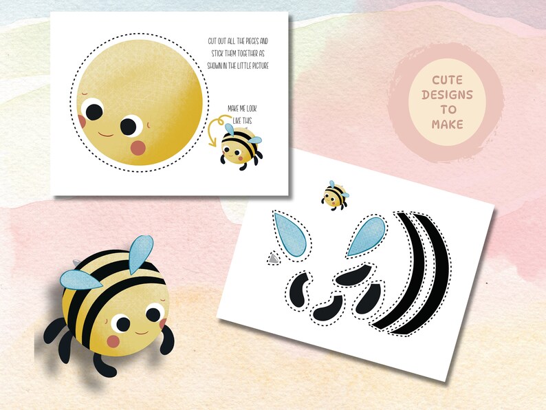 Summer Craft Printable Ladybug, Bee, Spider , Scissors Skills, Nature ...