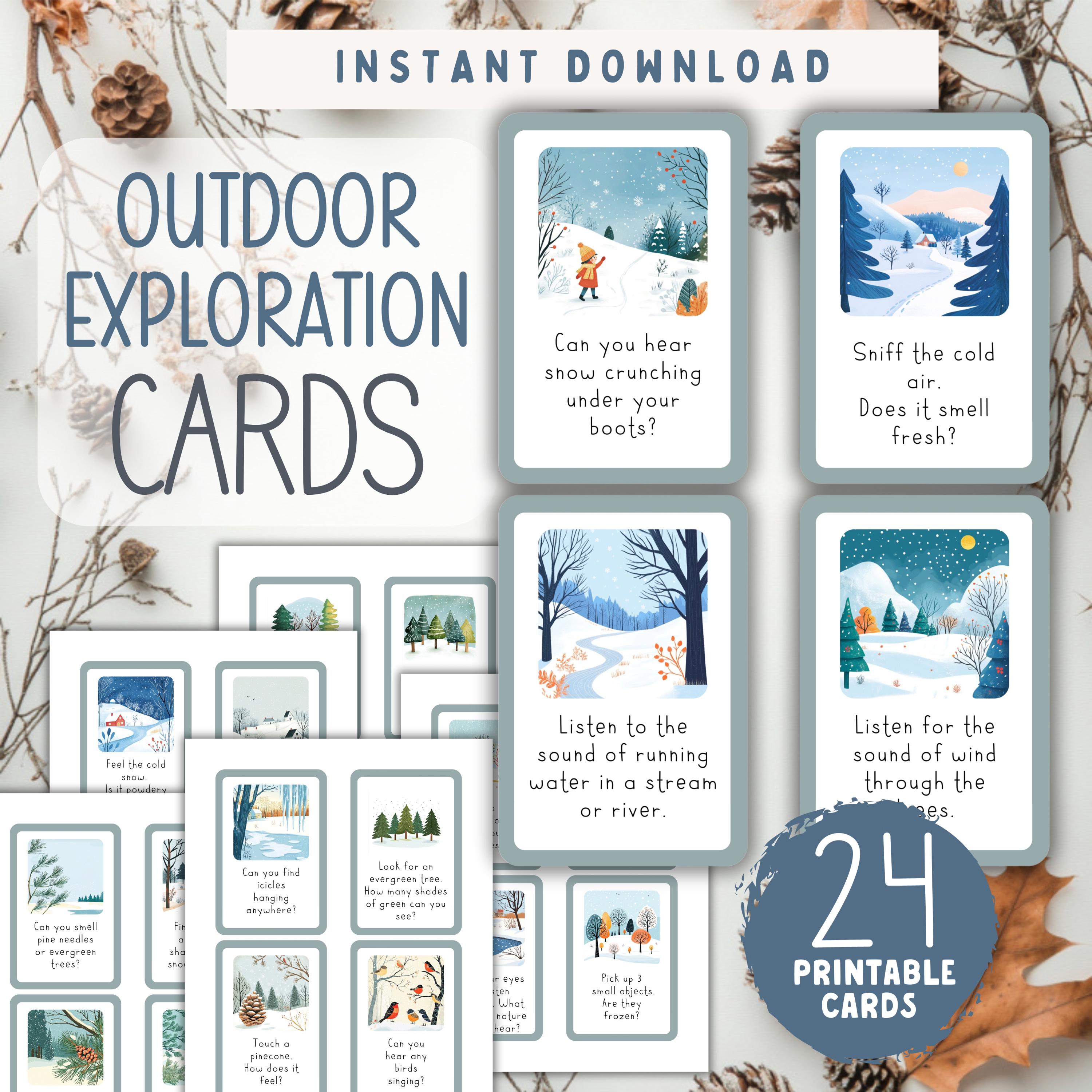 Winter Outdoor Exploration Cards for Kids | Forest School Ideas ...