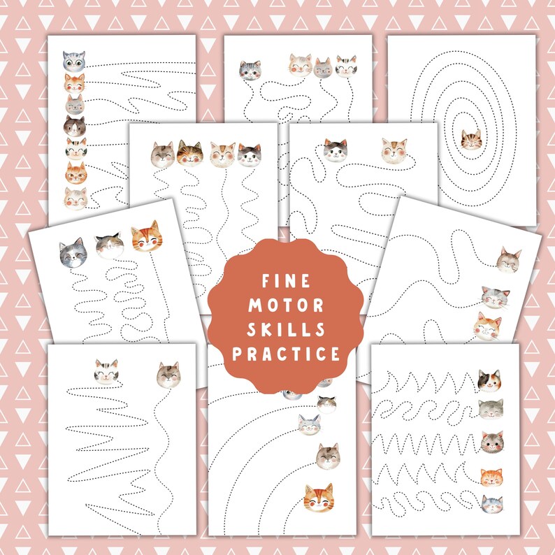 KITTENS Cutting Practice Scissors Skills Toddler Worksheets Printable ...