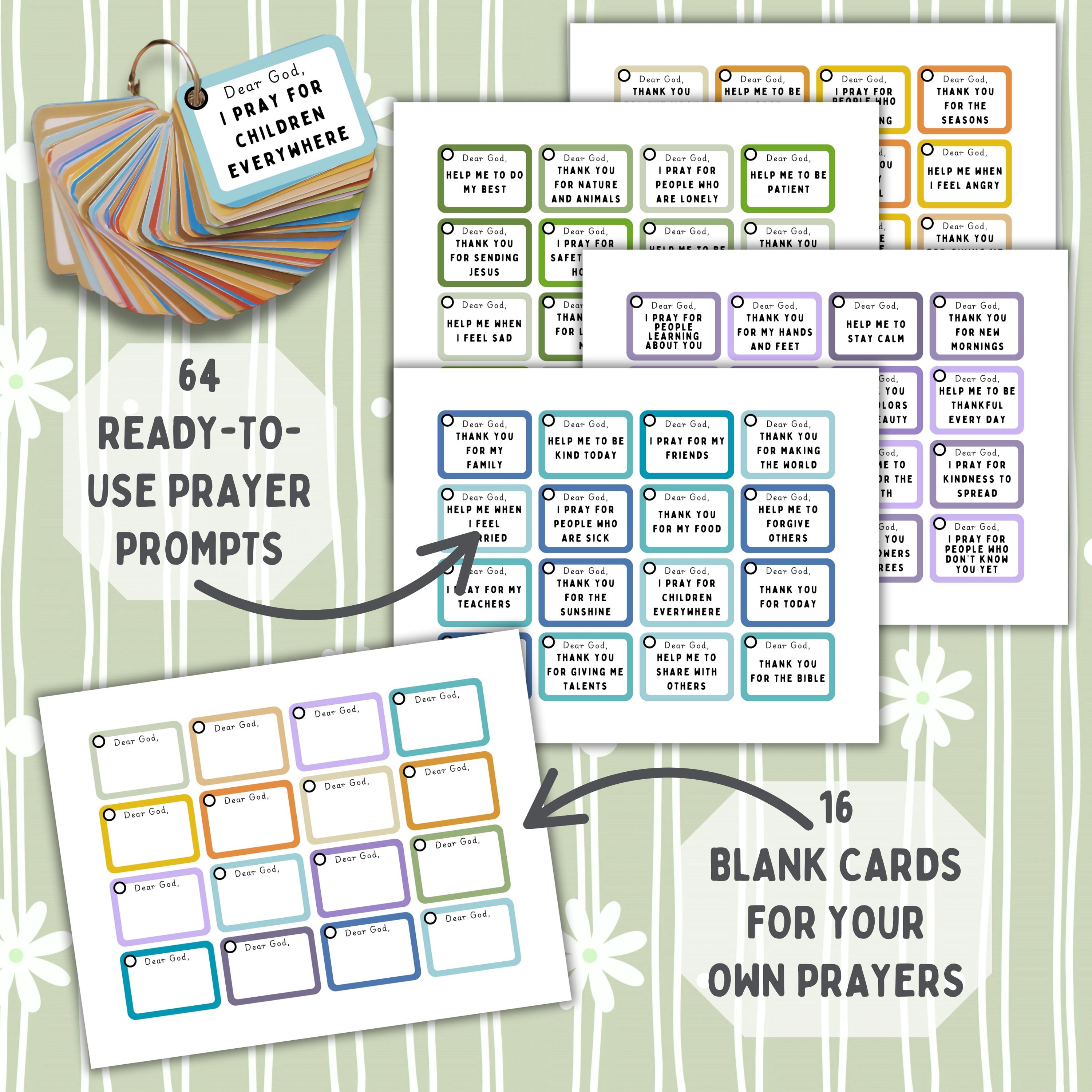 Kids' Daily Prayer Cards: Christian Prompts (printable Prayer Deck) - Etsy