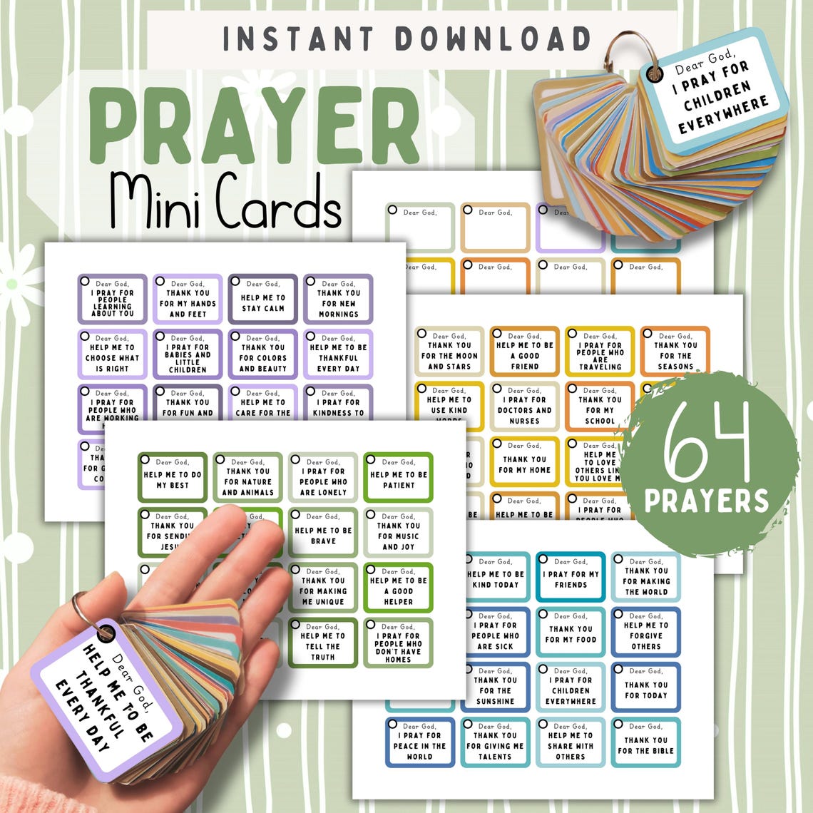 Kids' Daily Prayer Cards: Christian Prompts (printable Prayer Deck) - Etsy