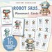 ROBOT SAYS Movement Cards, Simon Says Kids Exercises Flash Cards for ...