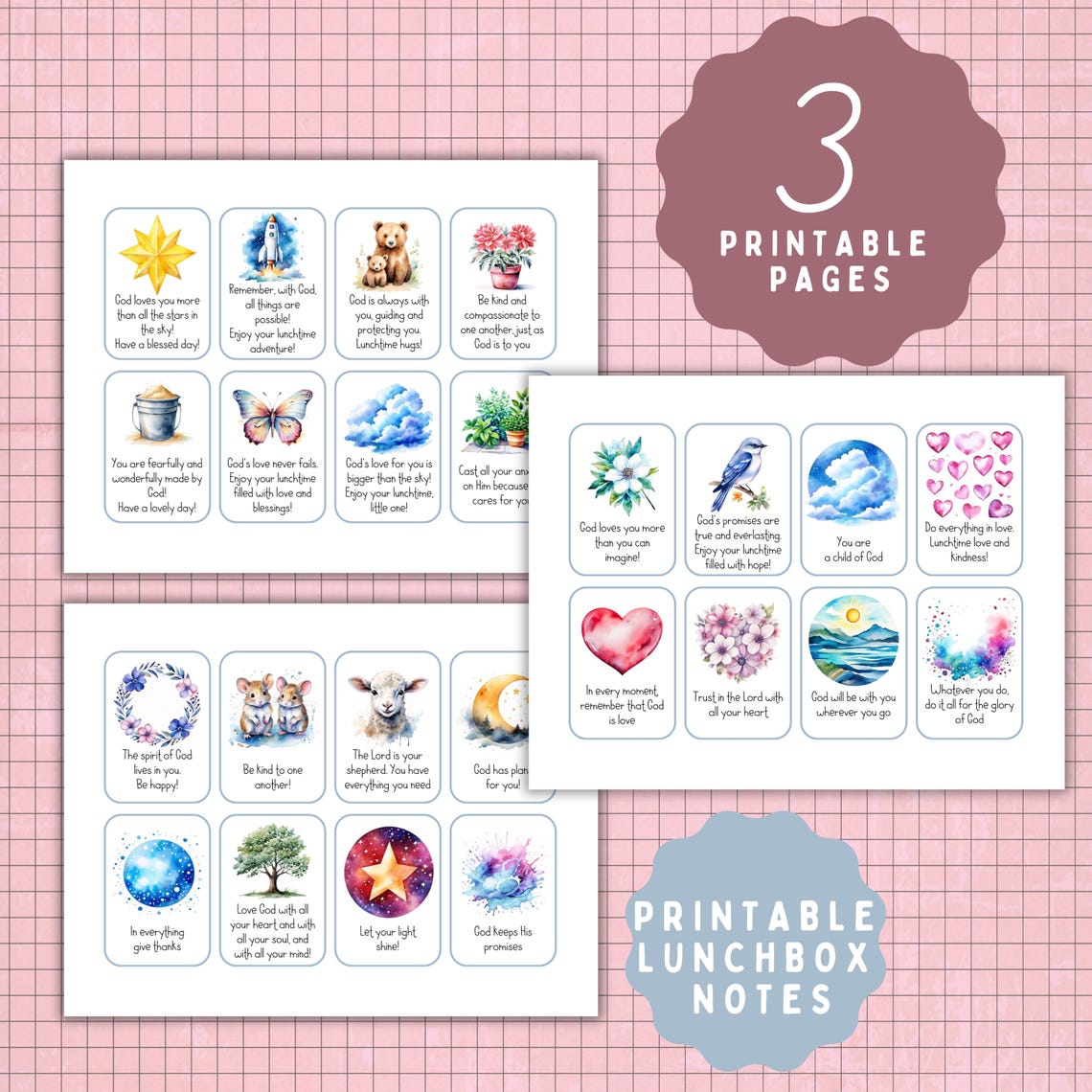 Bible Lunchbox Notes Christian Lunchtime, Christian Affirmation Cards ...