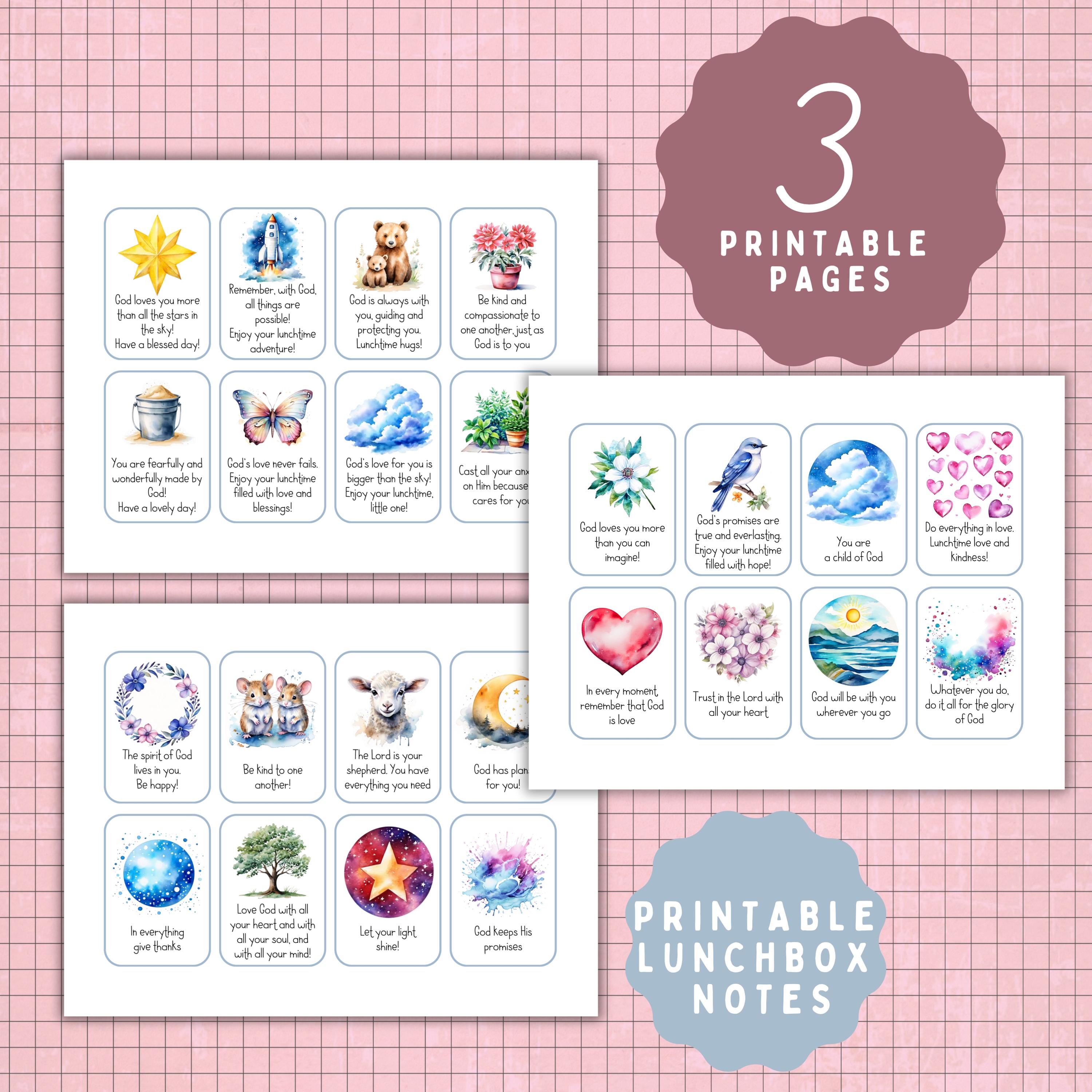 Bible Lunchbox Notes Christian Lunchtime, Christian Affirmation Cards ...