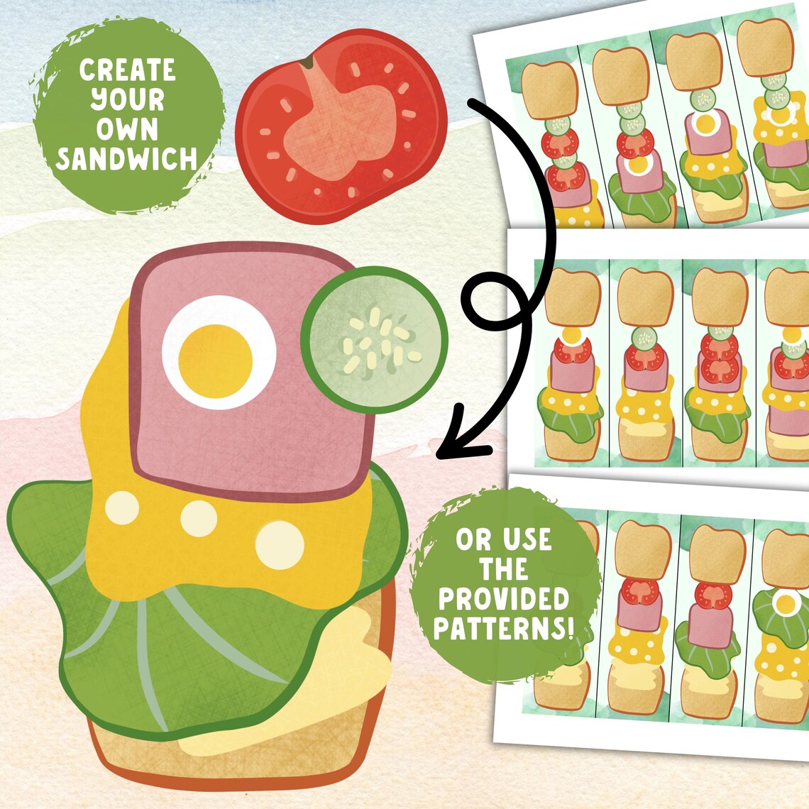Build a Sandwich Printable: Pretend Play Fine Motor Skills Activity ...