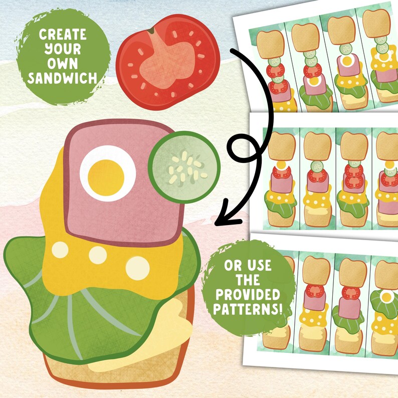 Build a Sandwich Printable: Pretend Play Fine Motor Skills Activity ...