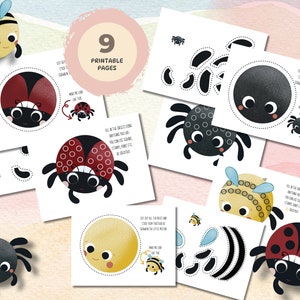 Summer Craft Printable Ladybug, Bee, Spider , Scissors Skills, Nature ...