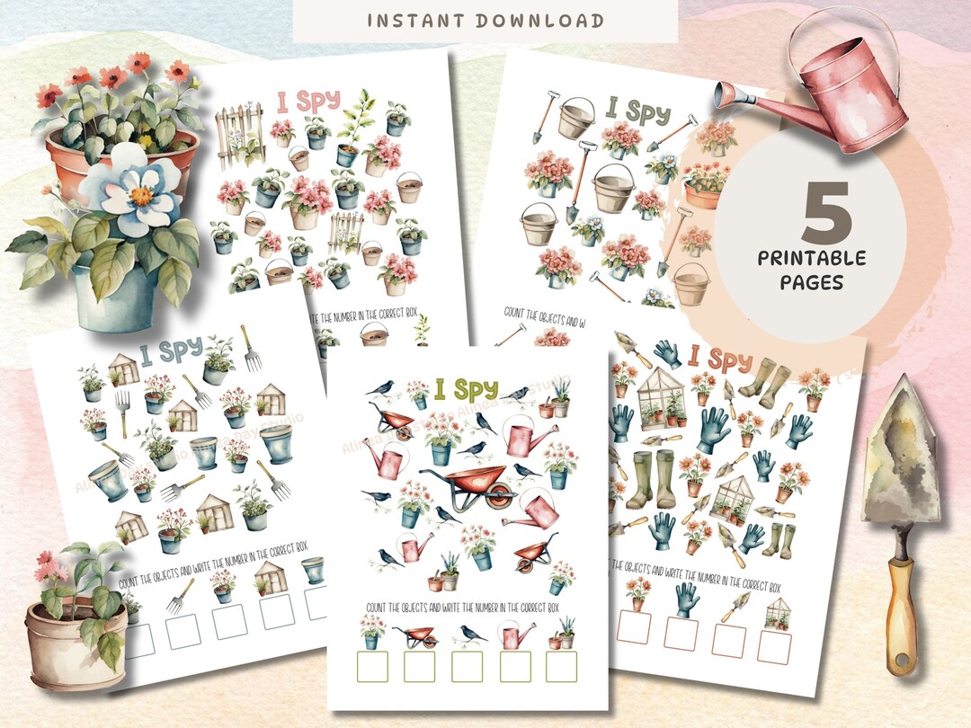 I Spy SPRING Garden Look and Find Counting Game Numbers 1-10 Printable ...