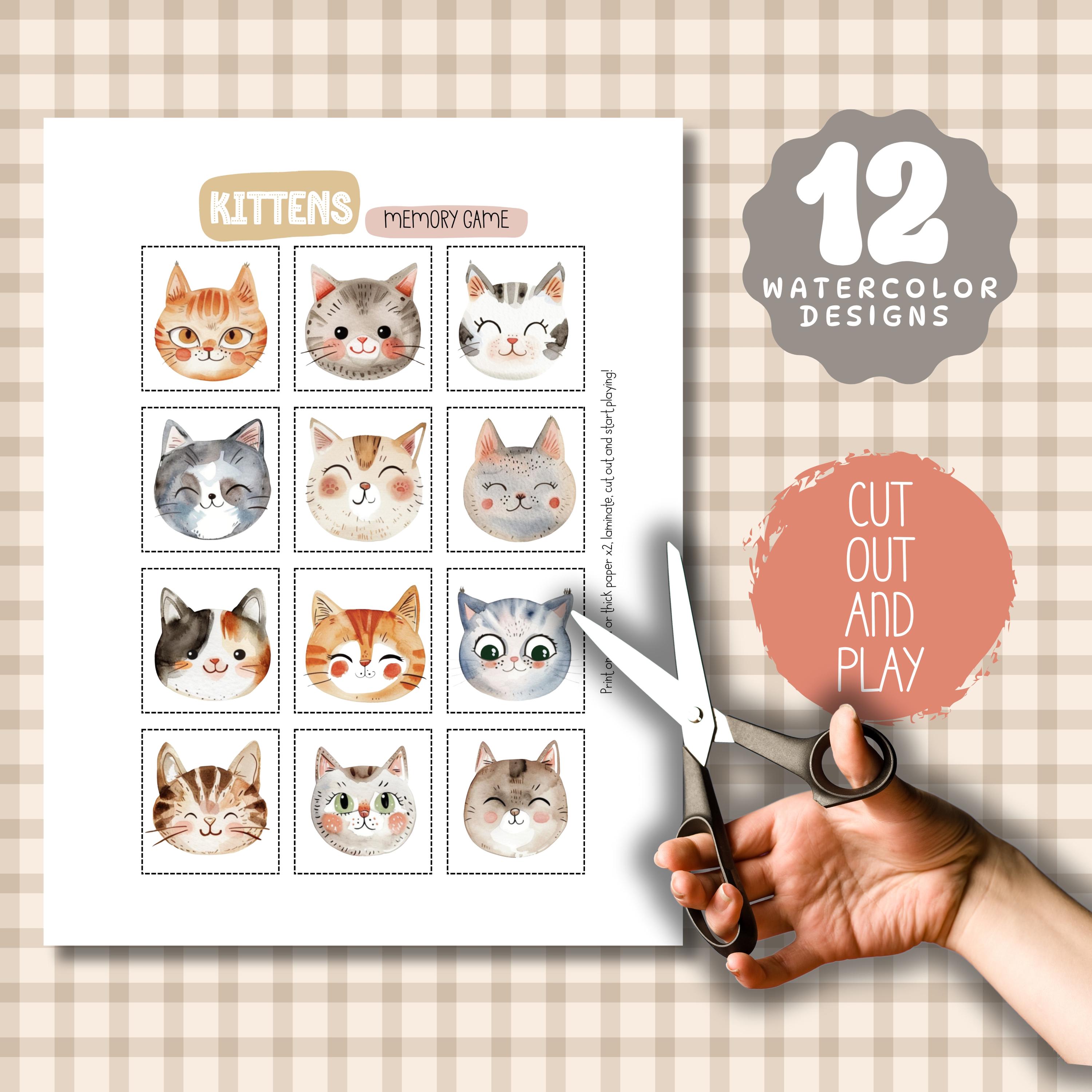 Kittens Matching Game Printable | Fun Cat Memory Cards for Kids ...