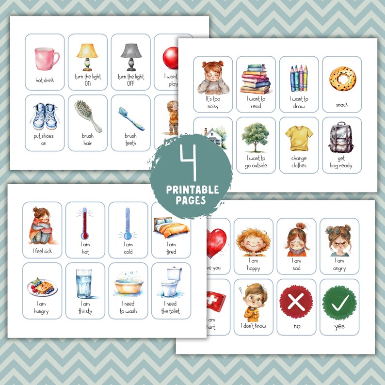 32 Printable Communication Cards: Speech Therapy Flashcards (PDF ...