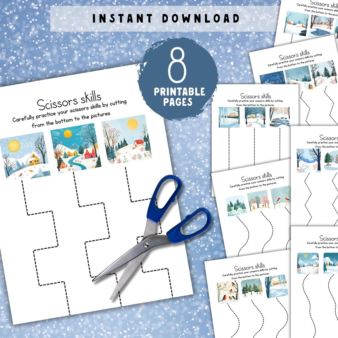 Winter Cutting Practice Worksheets | Scissor Skills Activity Pack ...