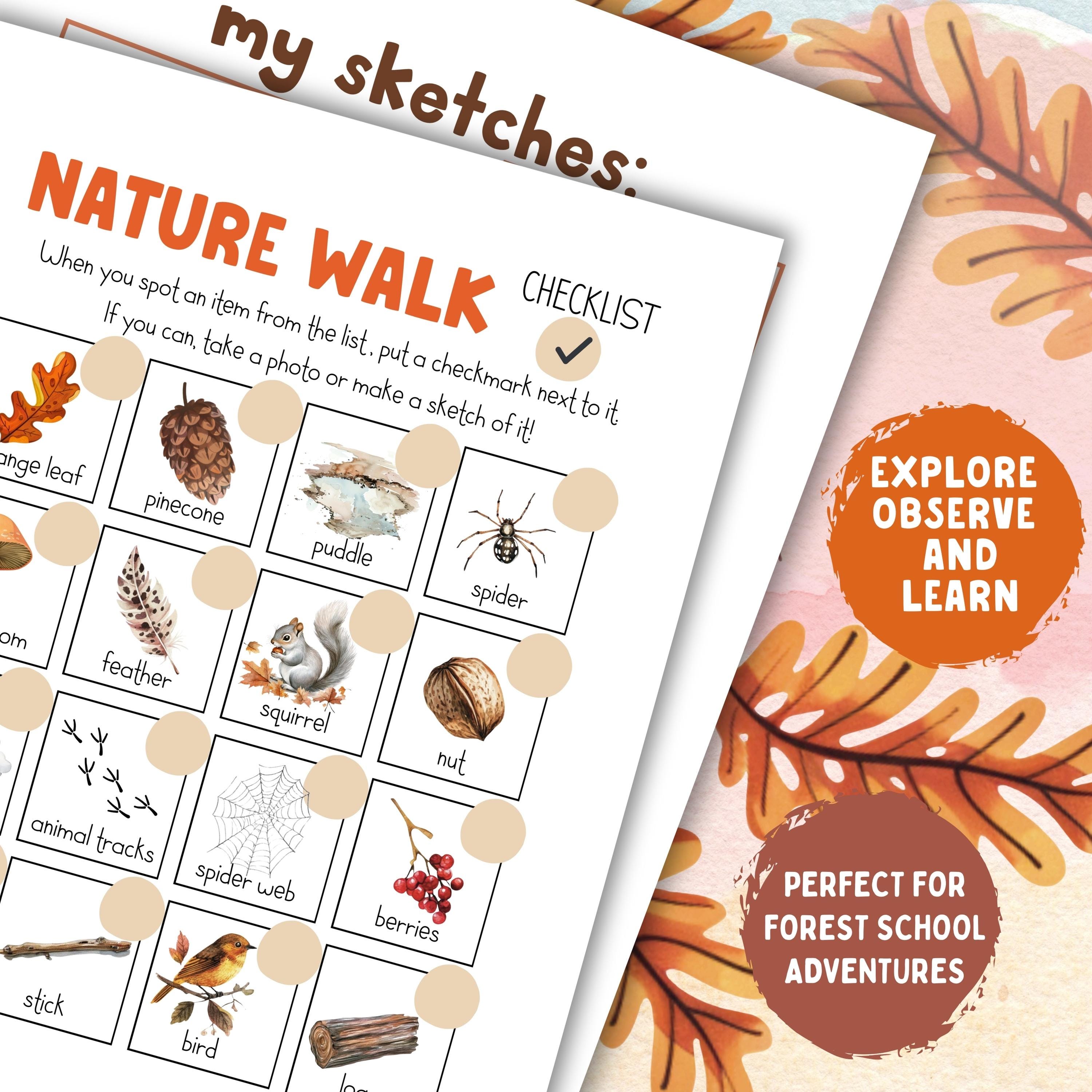 Fall Nature Walk Checklist: Autumn Scavenger Hunt (PDF) - Etsy