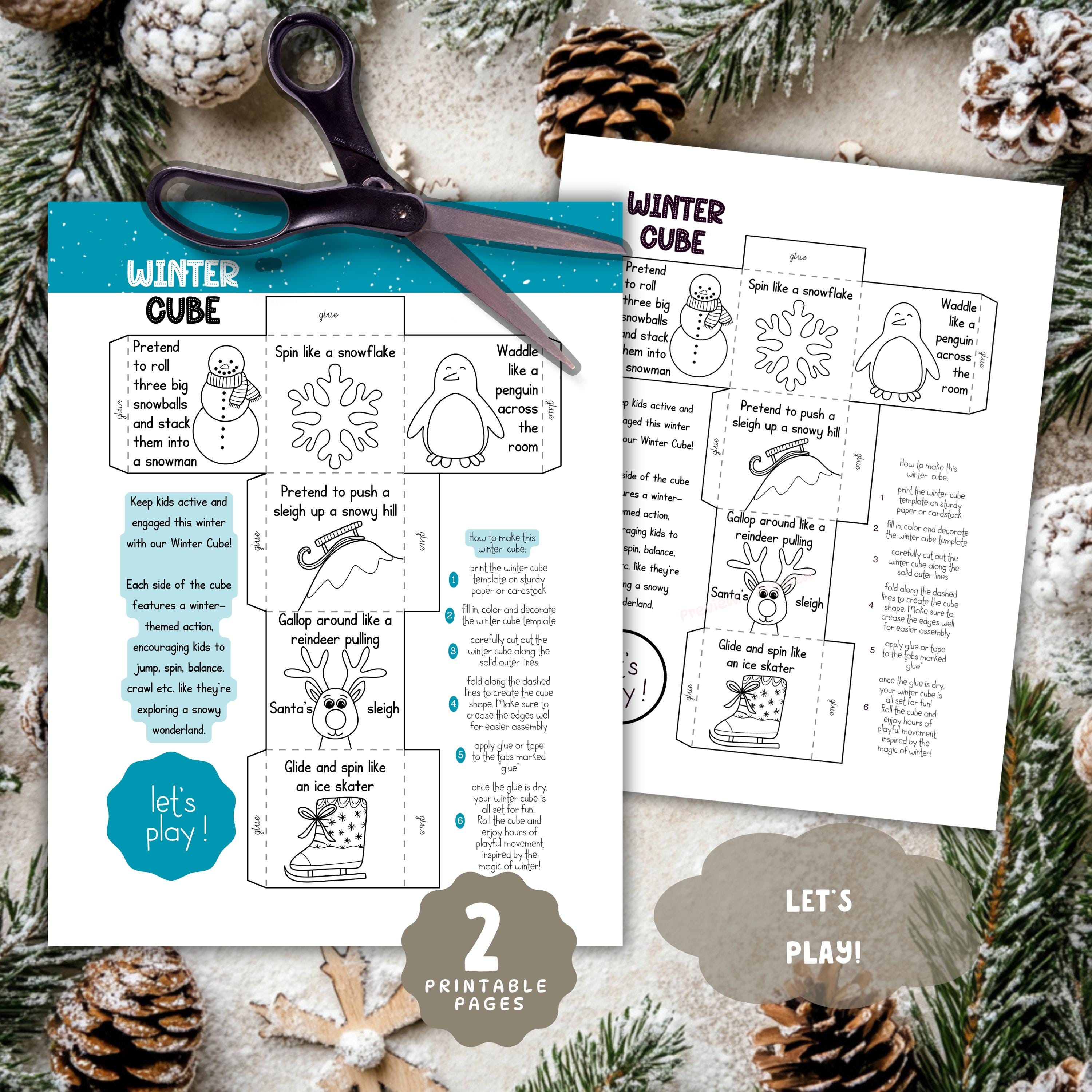 Winter Movement Cube | Coloring Sheet | Gross Motor Skills Activity ...