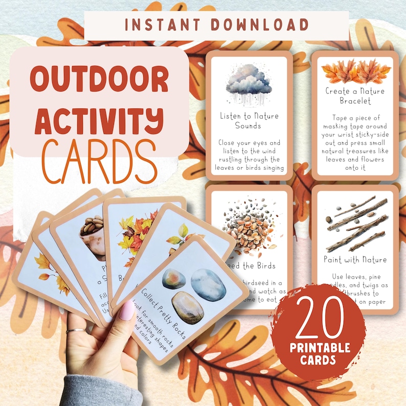 FALL Outdoor Activity Cards for Kids | Forest School Ideas | Nature ...