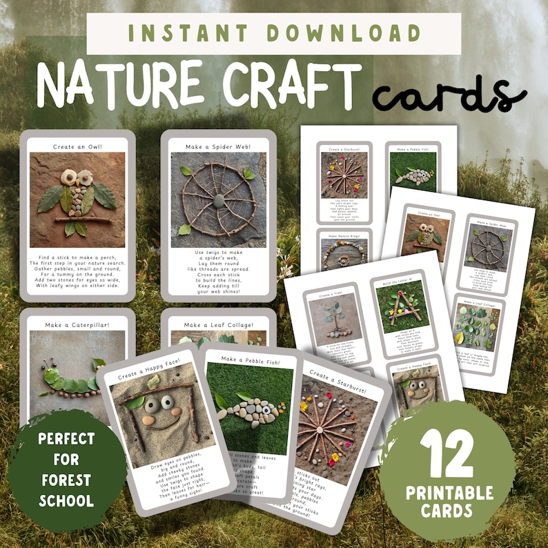 Outdoor Nature Craft Cards for Kids | Loose Parts Play Printable ...