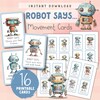 ROBOT SAYS Movement Cards Simon Says Kids Exercise Flashcards Fun ...