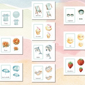 Summer Pattern Matching Game, Puzzle Game, Matching Activity Summer ...