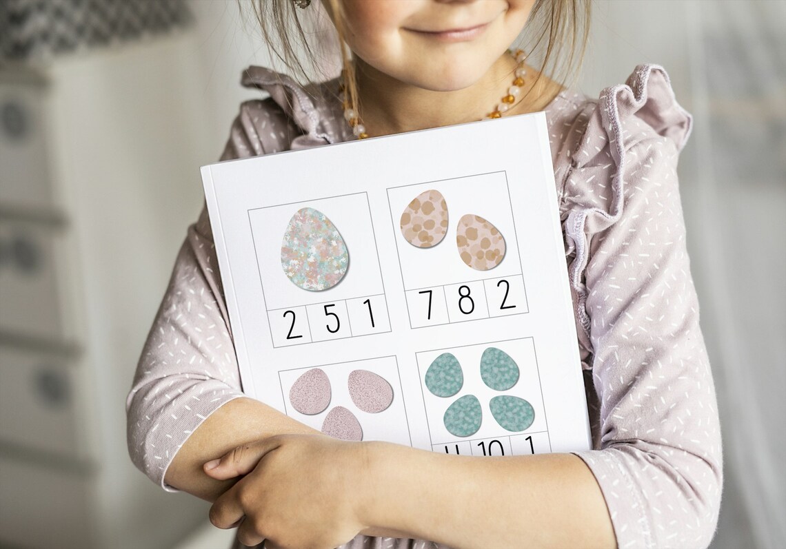 Easter Egg Count and Clip Cards: Montessori Math Game 1-10 (PDF) - Etsy