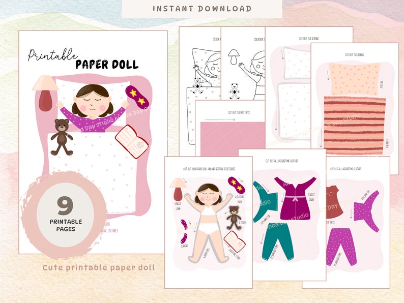 Sleepy Paper Doll Printable: Bedtime Routine Craft (PDF) - Etsy
