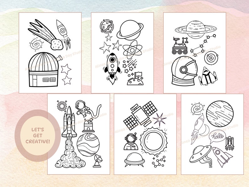 Outer Space Printable Coloring Pages, Space Adventures Easy Coloring ...