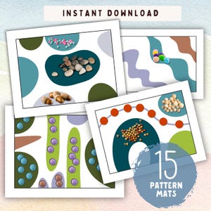 Reggio-inspired Loose Parts Pattern Mats | Printable Playdough Activity ...