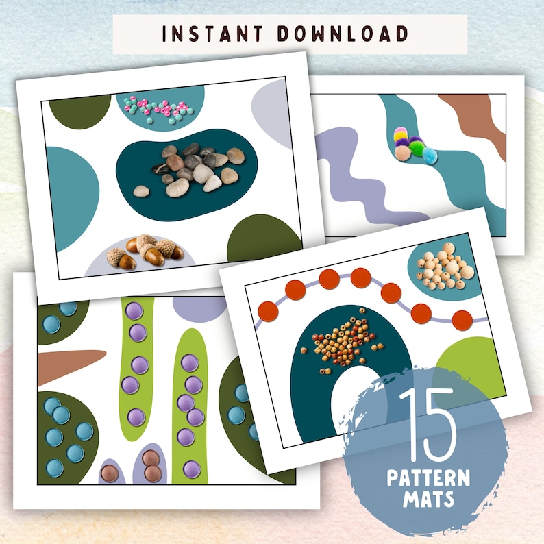 Reggio-inspired Loose Parts Pattern Mats | Printable Playdough Activity ...