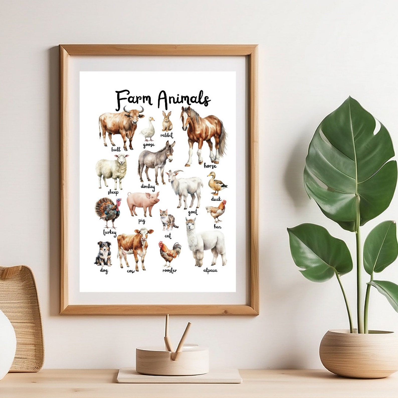 Farm Animals Poster: Montessori Nursery Decor (PDF) - Etsy