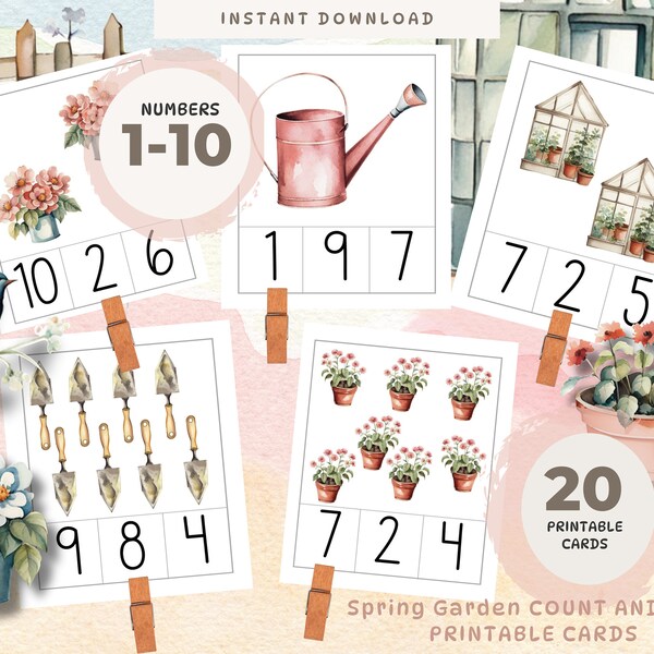 Count and Clip Cards - Etsy