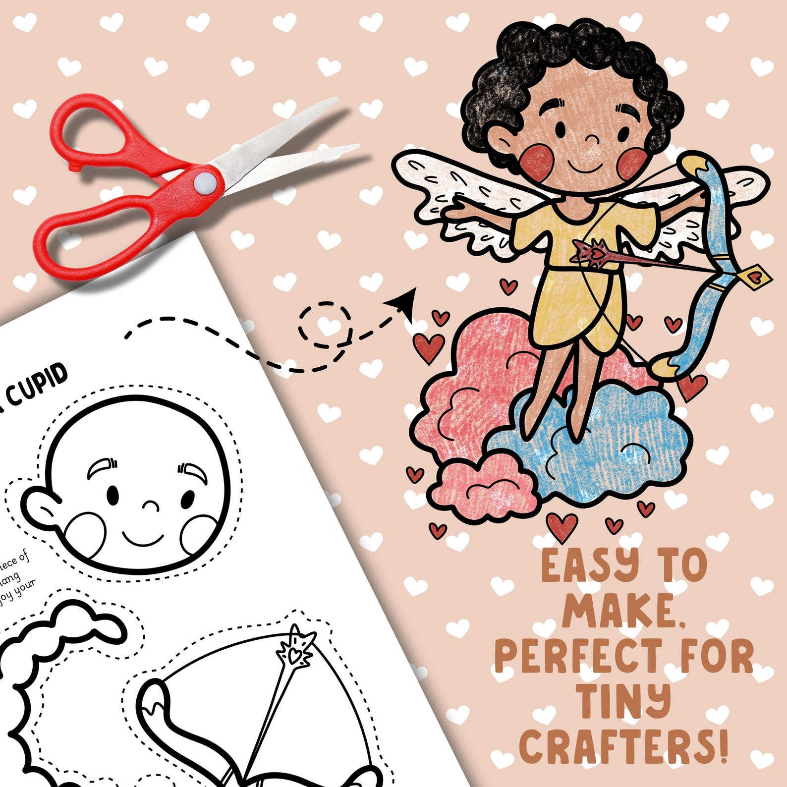 Build a Cupid Craft Valentine’s Day Printable Activity Simple DIY Kids ...