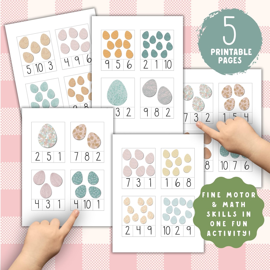 Easter Egg Count and Clip Cards: Montessori Math Game 1-10 (PDF) - Etsy