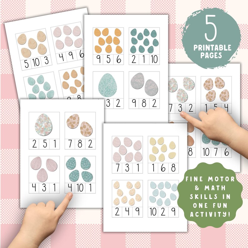 Easter Eggs Count and Clip Cards Montessori Math Printable Spring ...
