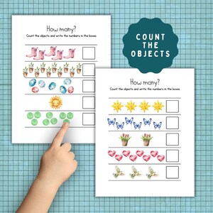 1-10 Maths Worksheets, Early Counting Preschool Count to 10, Printables ...